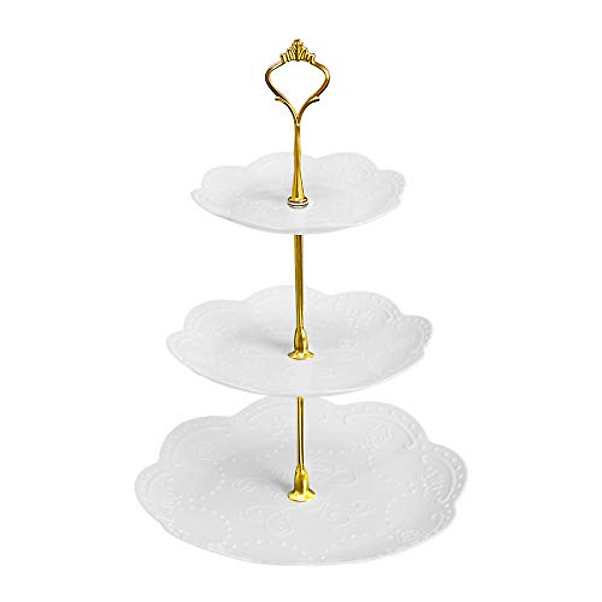 Coitak 3 Tier Cupcake Stand, Plastic Tiered Serving Stand, Dessert Tower Tray for Tea Party, Baby Shower and Wedding (Round)