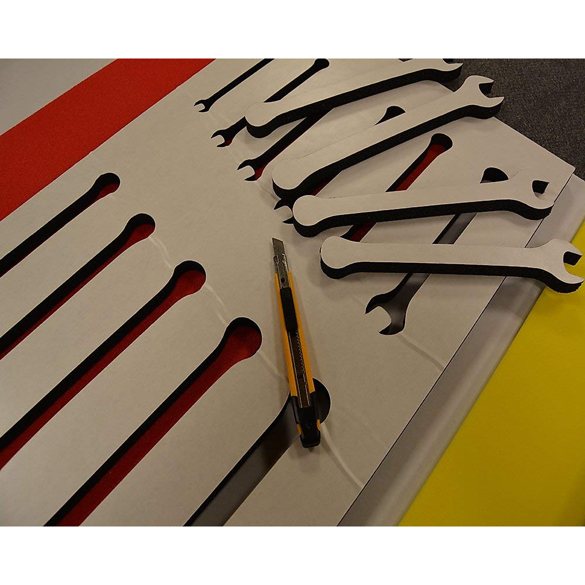 5S TOOL BOX SHADOW FOAM ORGANIZERS (2 COLOR) FITS CRAFTSMAN WATERLOO and HUSKY TOOL CHESTS (10.625" x 22.25", Black Top/Red Bottom)