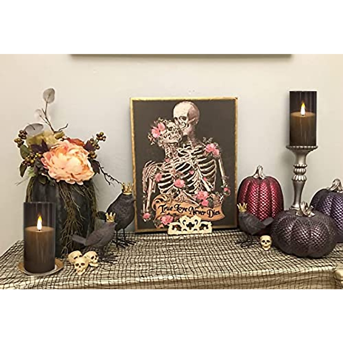 Kitch Aroma 3D Wick Grey Acrylic Glass Flameless Candles, Grey Flickering LED Pillar Candles with Remote Control, Set of 2