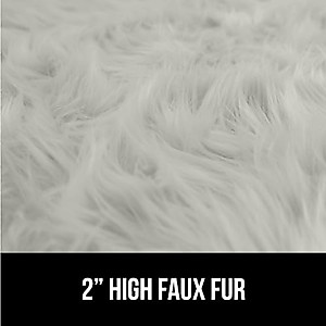 Gorilla Grip Fluffy Faux Fur Rug, Machine Washable Soft Furry Area Rugs, Rubber Backing, Plush Floor Carpets for Baby Nursery, Bedroom, Living Room Shag Carpet, Luxury Home Decor, 3x5, Ivory