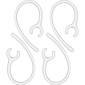 Replacement Ear Hooks Headset Loops for Wireless Headset 8mm Large Clamp Holder Clips, Replacement Ear Hooks Earpiece Accessories, Clear, 4 Pack