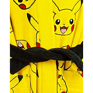 Pokemon Dressing Gown Kids Boys Girls Pikachu 3D Ears Pjs Bathrobe 7-8 Years