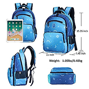 SARHLIO Kids Backpack 15" for Boys and Girls The Right Size Light Weight 600 Denier Polyester Water Resistant School Backpack for Preschool Kindergarten Early Elementary School Navy Blue(BPK15C)