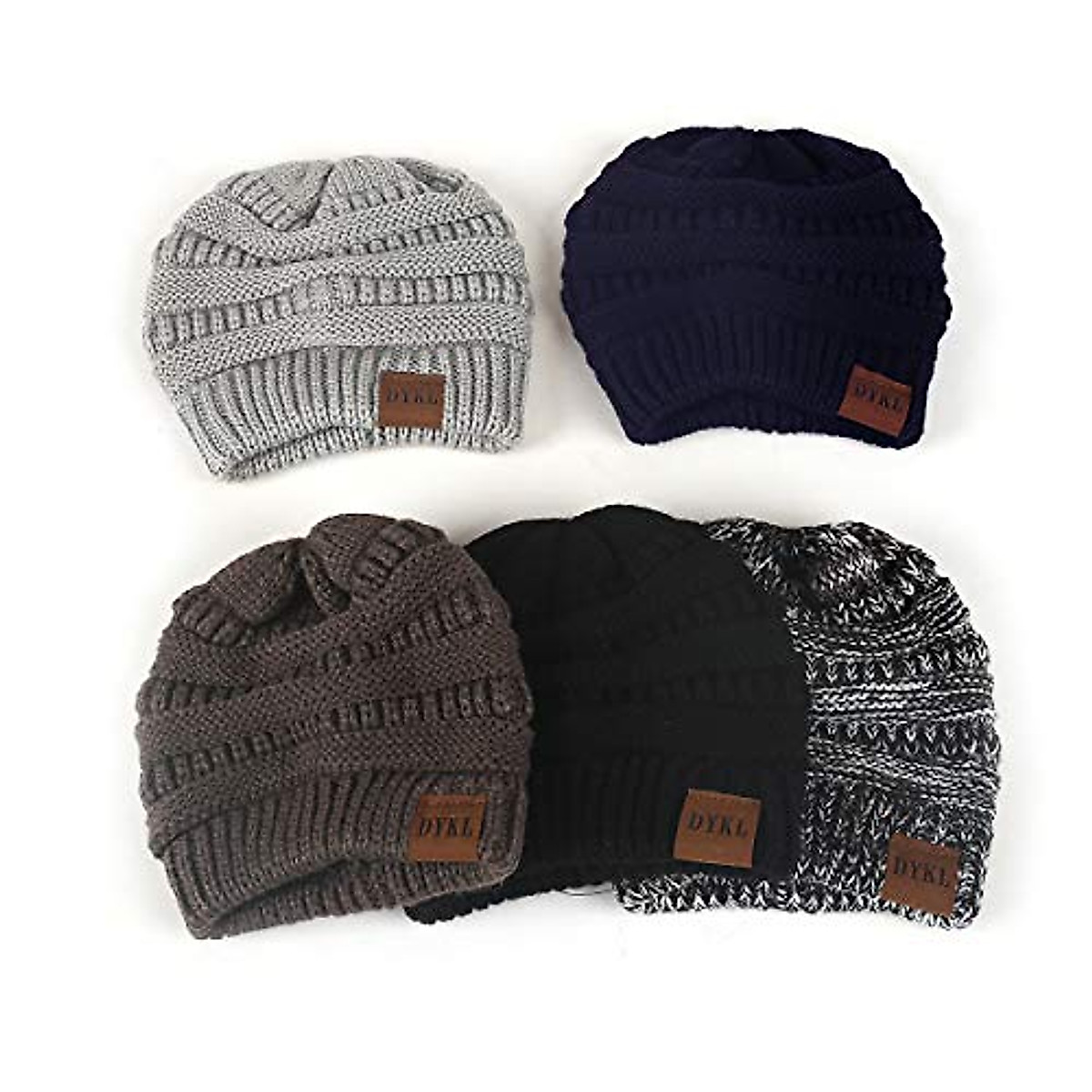 DYKL Packs Kids Baby Winter Warm Knit Hats for Boys Girls Soft Infant Baby Toddler Beanies for Boys Girls