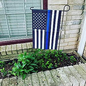 ERT Thin Blue Line Garden Flag Double sided 12.5 x 18 Inch Police Flag American Flag Made by Oxford lawn decoration