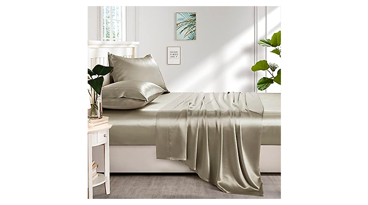 Lanest Housing Silk Satin Sheets - Queen Size Luxury Bedding