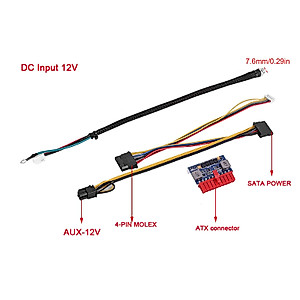 ASHATA 12V ATX Power Supply,90W DC-ATX Power Supply DC Input 20 Pin Power Module for Mini & HTPC Computer POS Machine