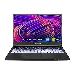 GIGABYTE G5 KE: 15.6" FHD 144Hz, NVIDIA GeForce RTX 3060 Laptop GPU 6GB GDDR6, Intel Core i5-12500H, 16GB Memory, 512GB SSD, Win11 Home, Gaming Laptop (G5 KE-52US213SH) ,Black
