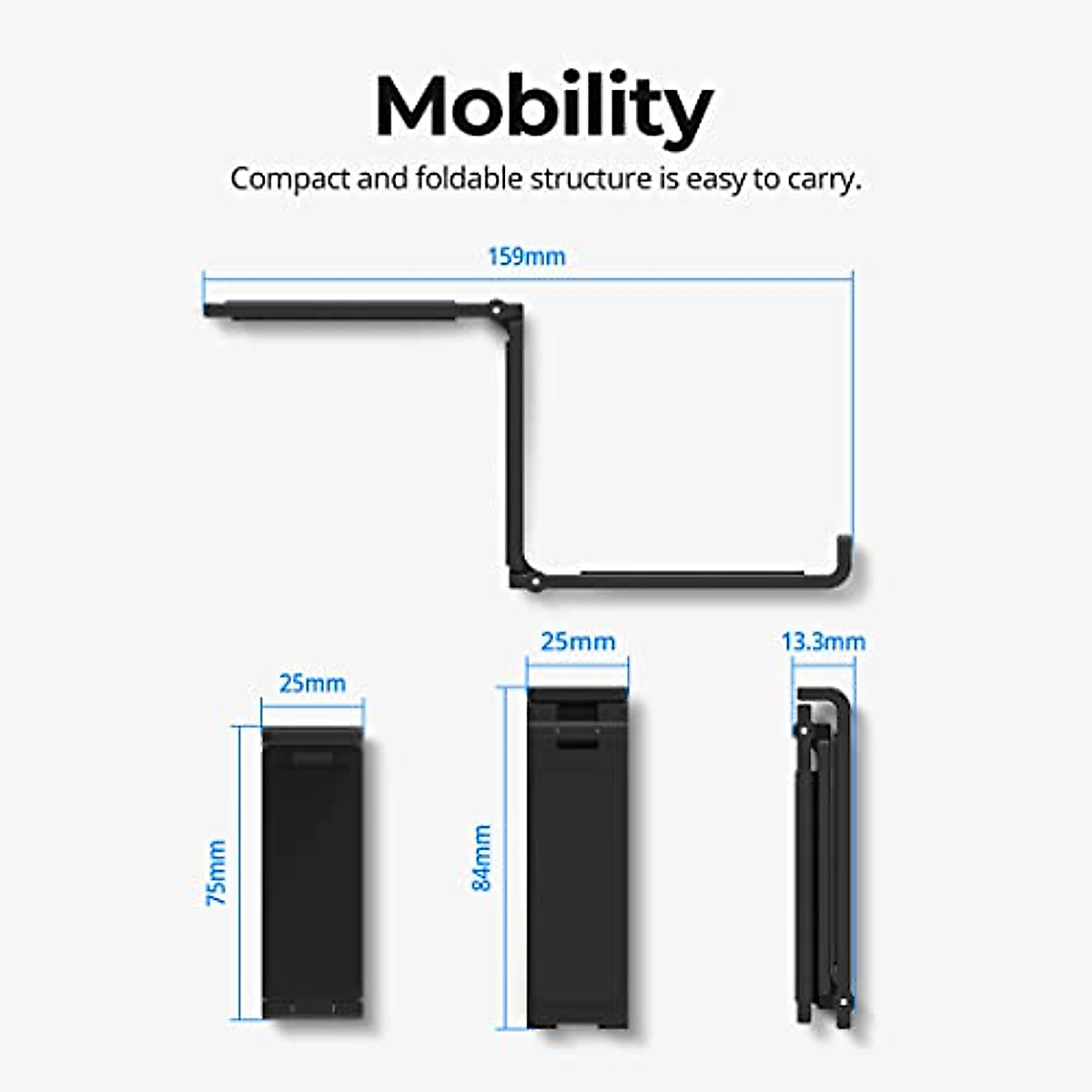 Zalman Folding Magnetic Headphone Holder, Collapsible and Foldable Headset Holder for Gaming, Powerful Magnet for Mounting on Computer Case, Holds up to 4 LB (ZM-FH10 Black)