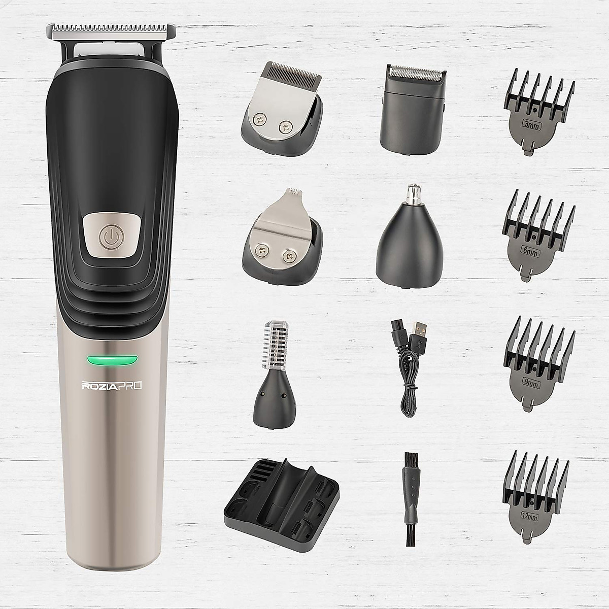 Hair Clippers for Men Beard Trimmer 6 in 1 Hair Trimmer Pro Haircut Kit Cordless USB Charging Rechargeable Waterproof Low Noise