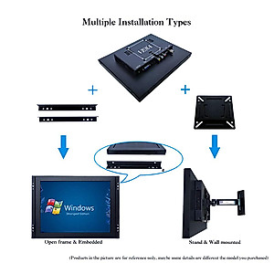 iChawk 17" inch Display 1280x1024 4:3 RCA BNC HDMI-in VGA Metal Shell Embedded Open Frame Wall-Mounted Built-in Speaker Remote Control PC Monitor LCD Screen USB Port U-Disk Video Player, K170MN-59