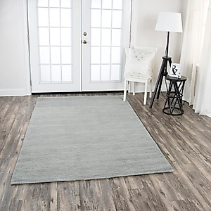 Rizzy Home | FA150B | Fifth Avenue Collection | Wool Area Rug | 8' x 10' | Grey/Gray/Rust/Blue Solid