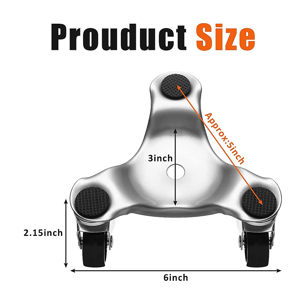 Timtin 12 Pieces Furniture Moving Dolly Set, 3 Wheel Steel Tri Dolly Heavy Duty Movers Mobile Rollers, Triangle Swivel Caster Easy Tool for Home Furniture, Appliance, 6 Inches, 200 Lbs Load Capacity