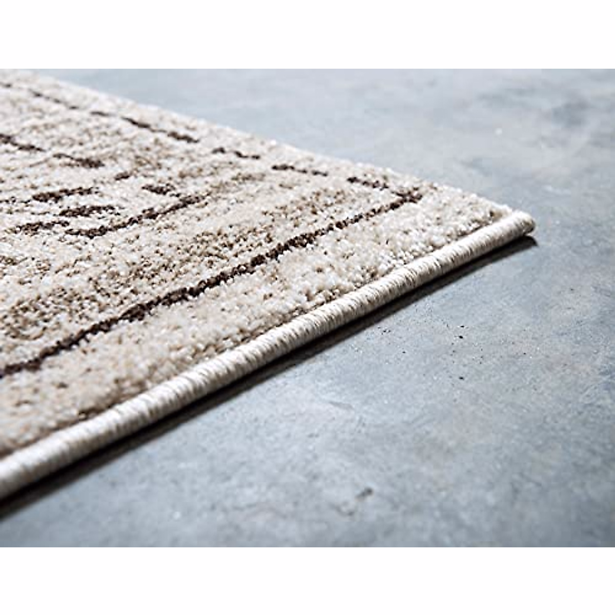 Unique Loom La Jolla Collection Botanical, Contemporary, Traditional, Rustic, Border Area Rug, 9 x 12 ft, Ivory/Brown