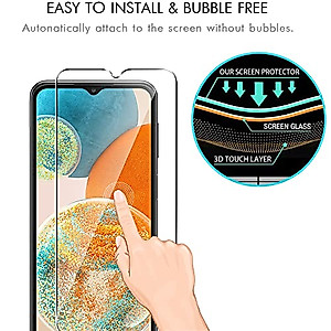 Suttkue for Samsung Galaxy A23 5G/4G Screen Protector with Camera Lens Protector, 9H Hardness Anti-Scratch Tempered Glass flim, Case Friendly, Anti-Fingerprint,Anti-Scratch (2+2 PACK)