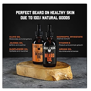Beard Oil For Men, Beard Growth Oil, Beard Care, Best Beard Oil, All Natural, Sandalwood & Citrus Scent, Mens Gifts (2 Pack Of 2 oz)