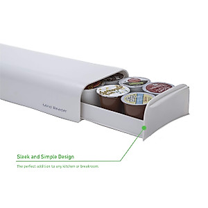 Mind Reader Single Serve Coffee Pod Organizer, 12-14 Coffee Pod Capacity, 5"L x 12.75"W x 2.25"H, Black