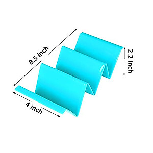 Youngever 9 Pack Large Taco Holder Stands, Taco Plate, Taco Truck Tray Style, Dishwasher Top Rack Safe, Set of 9 Assorted Colors