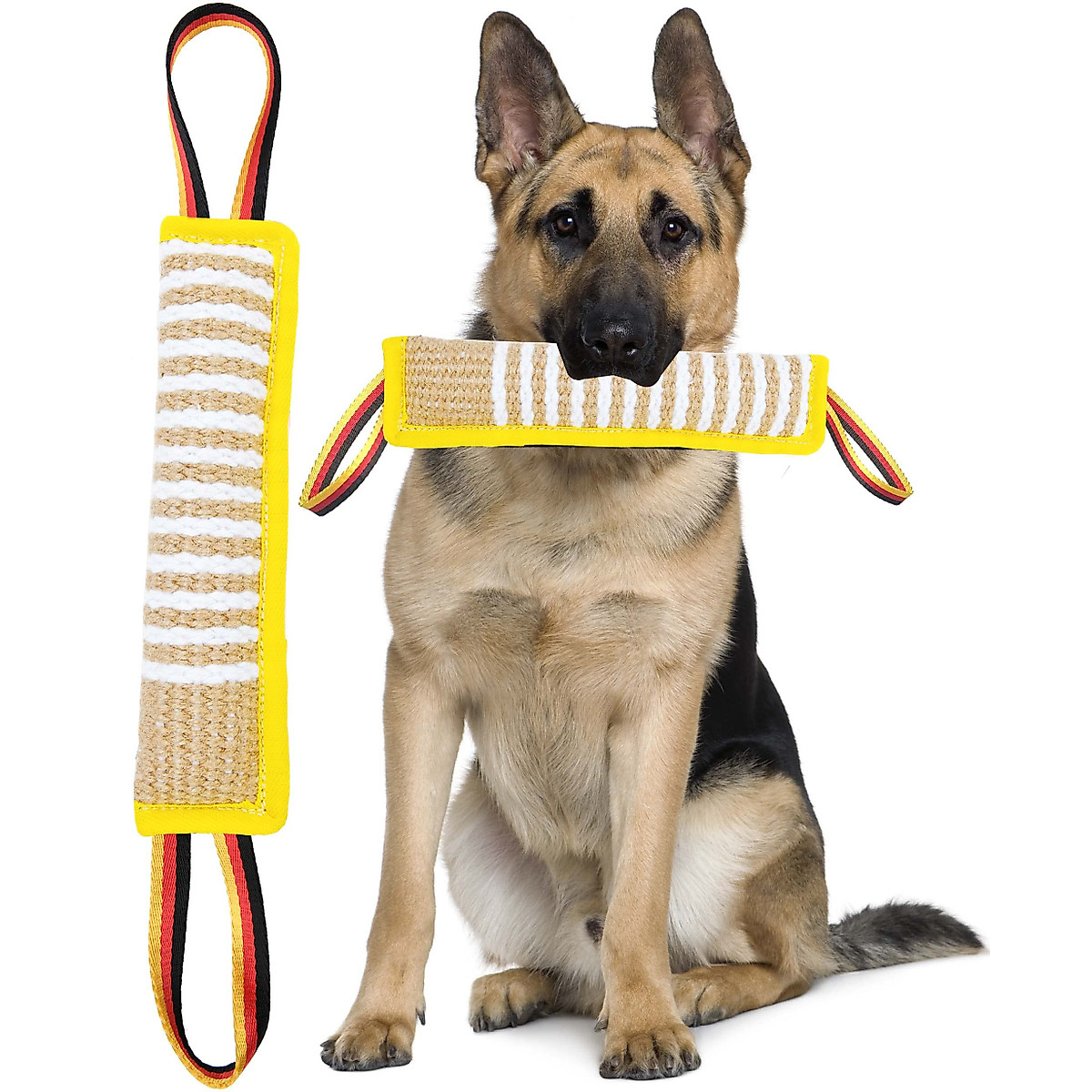 Clysoru Dog Tug Toy Dog Tough Jute Bite Pillow - Durable Training Equipment - Puppy to Large Dogs Interactive Toy for Large Dogs and Small Dogs