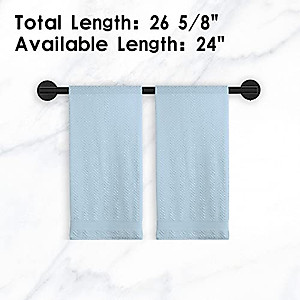 Newfun 24 Inch Matte Black Bathroom Towel Bar,2Pcs Towel Racks for Bathroom Rod Classic SUS304 Stainless Steel Bathroom Towel Holder Wall Mounted