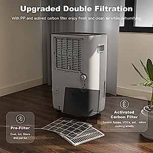 70-Pint Energy Star Dehumidifier for Basement - 5500 Sq. Ft. Quiet Dehumidifier for Large Capacity Room Home Bathroom Basements - Auto Continuous Drain Remove Moisture