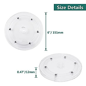 Murtenze 6 Inch Acrylic Turntable Organizer, Rotating Swivel Stand Spinner with Steel Ball Bearings for Kitchen Corner Cabinets Spice Rack Cake Decorating (150mm,Clear)