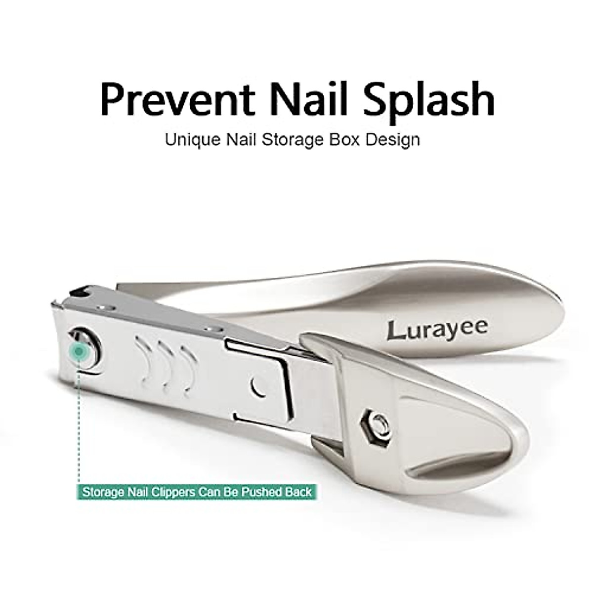 Nail Clipper Set, Professional Nail Clippers for Fingernails and Toenails, 2pcs Stainless Steel Splash Proof Nail Trimmer Nail Cutter Ingrown Toenail Thick Nails Tool Clipper Set