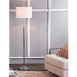 JONATHAN Y JYL2028A Aubrey 59.5" Crystal/Metal LED Floor Lamp Contemporary,Glam,Transitional for Bedrooms, Living Room, Office, Reading, Clear/Chrome