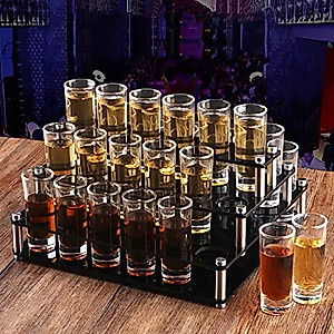 DeeCoo Heavy Base Shot Glass Set Bulk, Whisky Shot Glasses 2 oz, Mini Glass Cups For liqueur, Double Side Cordial Glasses, Tequila Cups Small Glass Shot Cups Set Of 24