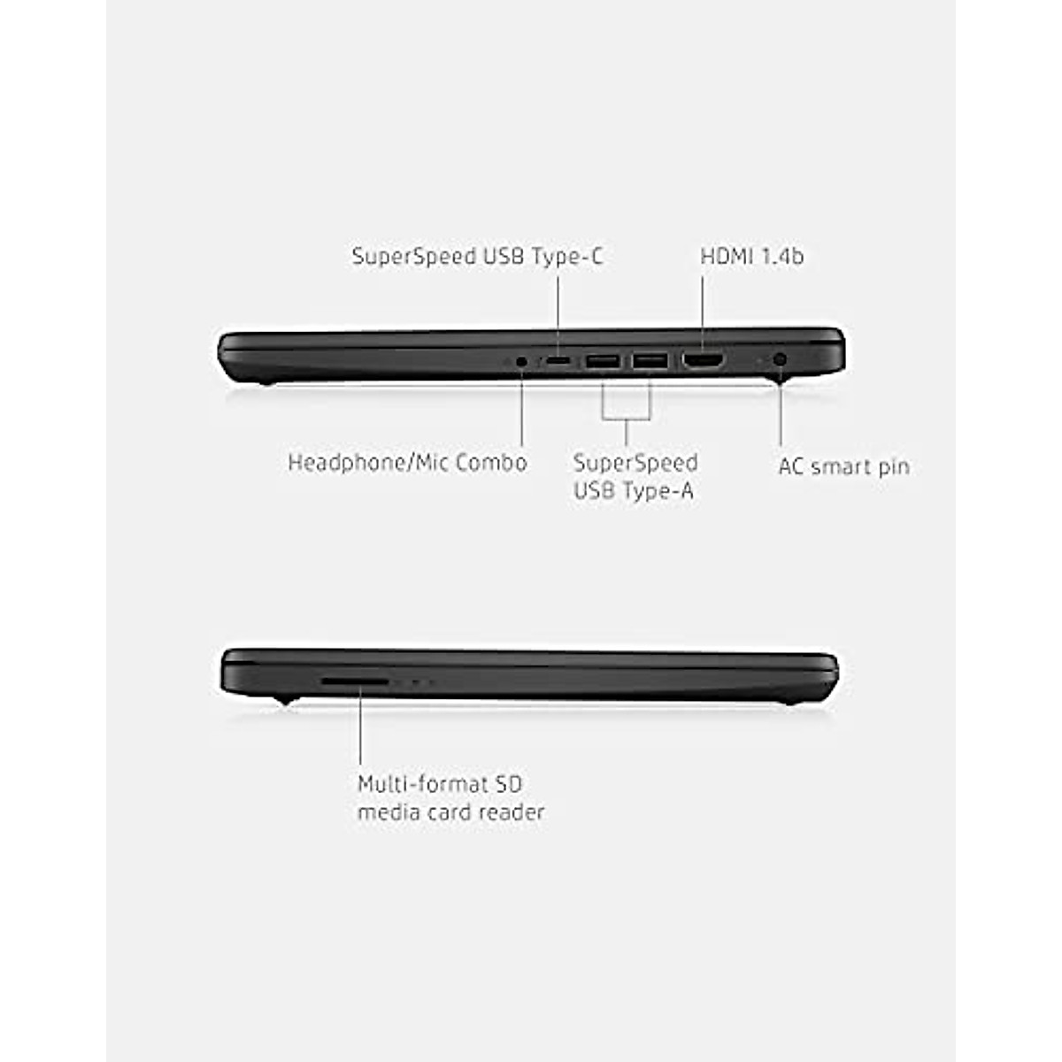 HP 14 Laptop, Intel Celeron N4120, 4 GB RAM, 64 GB Storage, 14-inch HD Touchscreen, Windows 11 Home, Thin & Portable, 4K Graphics, One Year of Microsoft 365 (14-dq0060nr, 2021, Jet Black)