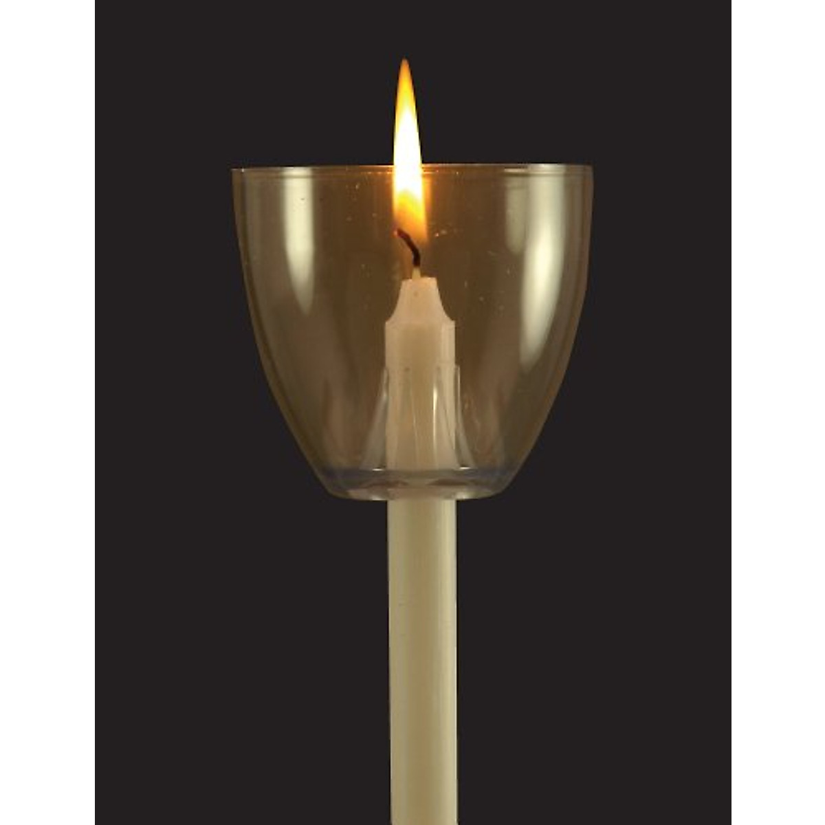 Candlelight Service Kit (Pack of 10) Includes (10) Clear Wind/Drip Cups and (10) .5" X 5.375" Unscented White Candles Made in USA