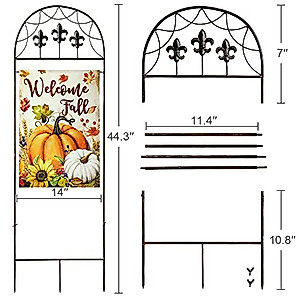 hogardeck Garden Flag Holder Stand - Metal Powder-Coated Garden Flag Arbor Weather-Proof Yard Flag Pole Garden Flag Stakes Outdoor Decor