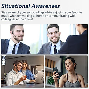 BANIGIPA Bluetooth Headset with Microphone, Wireless Headset w/Noise Canceling Boom Mic, Open Ear Headphones for Phone Laptop PC Computer, Light and Comfortable for Office Meeting Home Working-10 Hrs