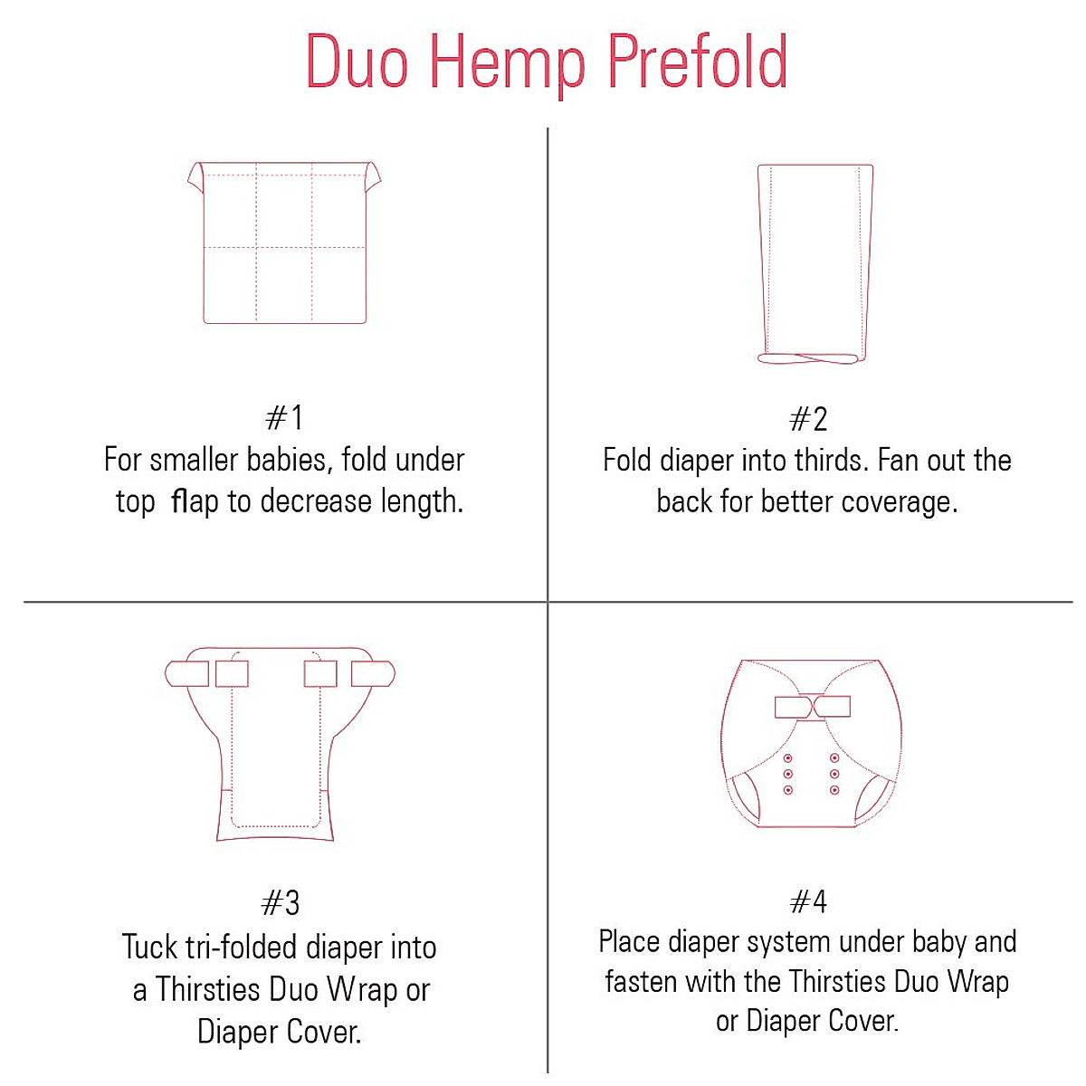 Thirsties Duo Hemp/Organic Cotton Cloth Diaper Prefold, Size One