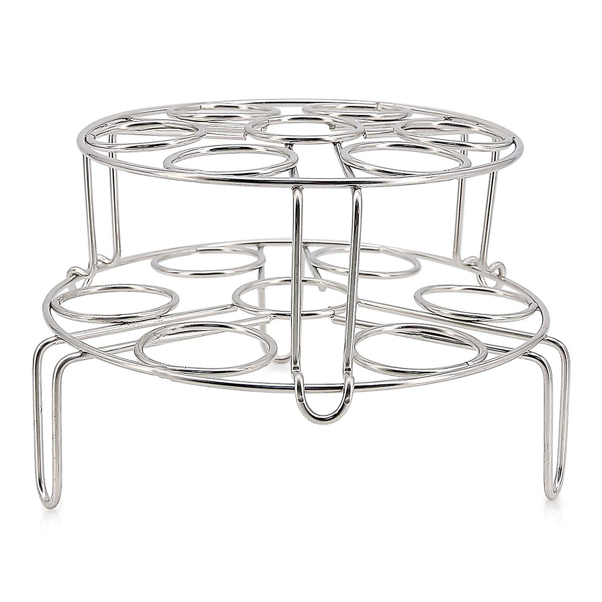 TOMOTE Egg Steamer Rack Trivet for Instant Pot Accessories 5 Qt, 6 Qt, 8 Qt Pressure Cooker - 2 Pack Stackable 304 Stainless steel Multipurpose Cooling Rack (2 Pack)