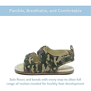 Robeez First Kicks Baby Boy and Unisex Sandals for Infant/Toddlers - Nakai Brown - 6-9 Months