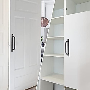 Mozeat Lens 2 Pack Sliding Barn Door Handles Matte Black Barn Door Pull Handle 160mm Double Sided Door Handle Set for Sliding Gate Wardrobe Cupboard Cabinet Closet