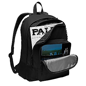 Personalized Monogrammed Backpack with Custom Text Shoulder Book Bag with Customizable Embroidered Monogram Design (Black)