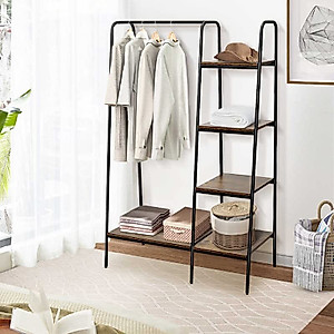 QUUL Floor-Standing Coat Rack Home Bedroom Iron Hanger Clothing Store Bag Shoes Display Clothes Rack