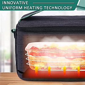 SabotHeat Smart Portable Oven - 6 Adjustable Heat Levels & Timer Personal Mini Oven for Reheating/Cooking, Portable Food Warmer Lunch Box for Work, Personal Mini Oven for Home, 120V110W（Black