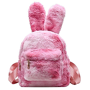 Lanpet Cute Bunny Backpacks for Women Rabbit Ears Backpack Fluffy Shoulder Bag Satchel