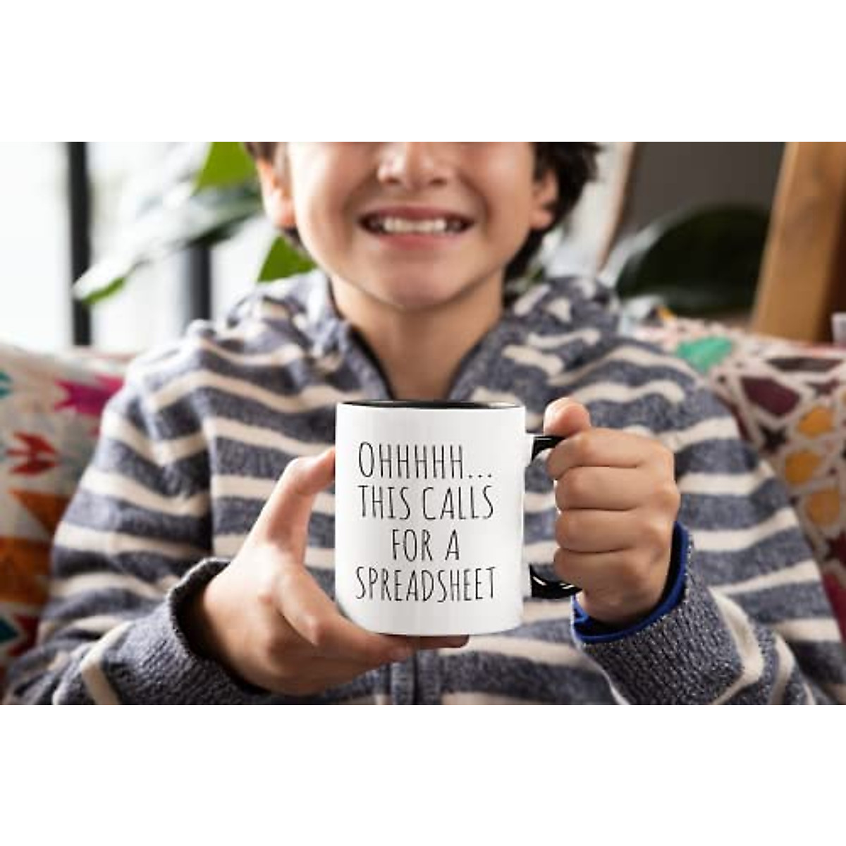 Ohhhhh This Calls For A Spreadsheet Coffee Mug - Unique Gift Mugs For Boss, CPA, Accountant And More, Mugs Are White With Colored Inside And Handle, Surely To Be Loved By All. (Two Tone Black, 11oz)