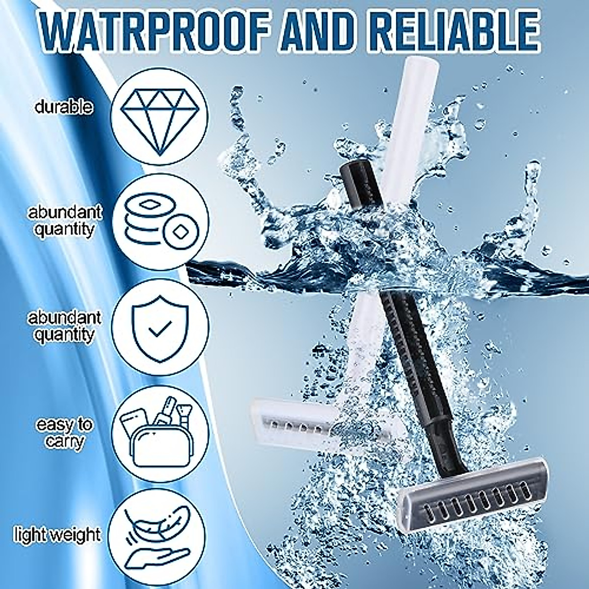 Lasnten 400 Pcs Disposable Razors Bulk Individually Wrapped Twin Blade Razors with Clear Safety Cap Stainless Steel Shaving Razor for Women Men Hotel Shelter Homeless Nursing Home (White, Black)