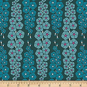 Art Gallery Fabrics Art Gallery Loved to Pieces Gladiolumns Deepbluem in Rayon, Blue