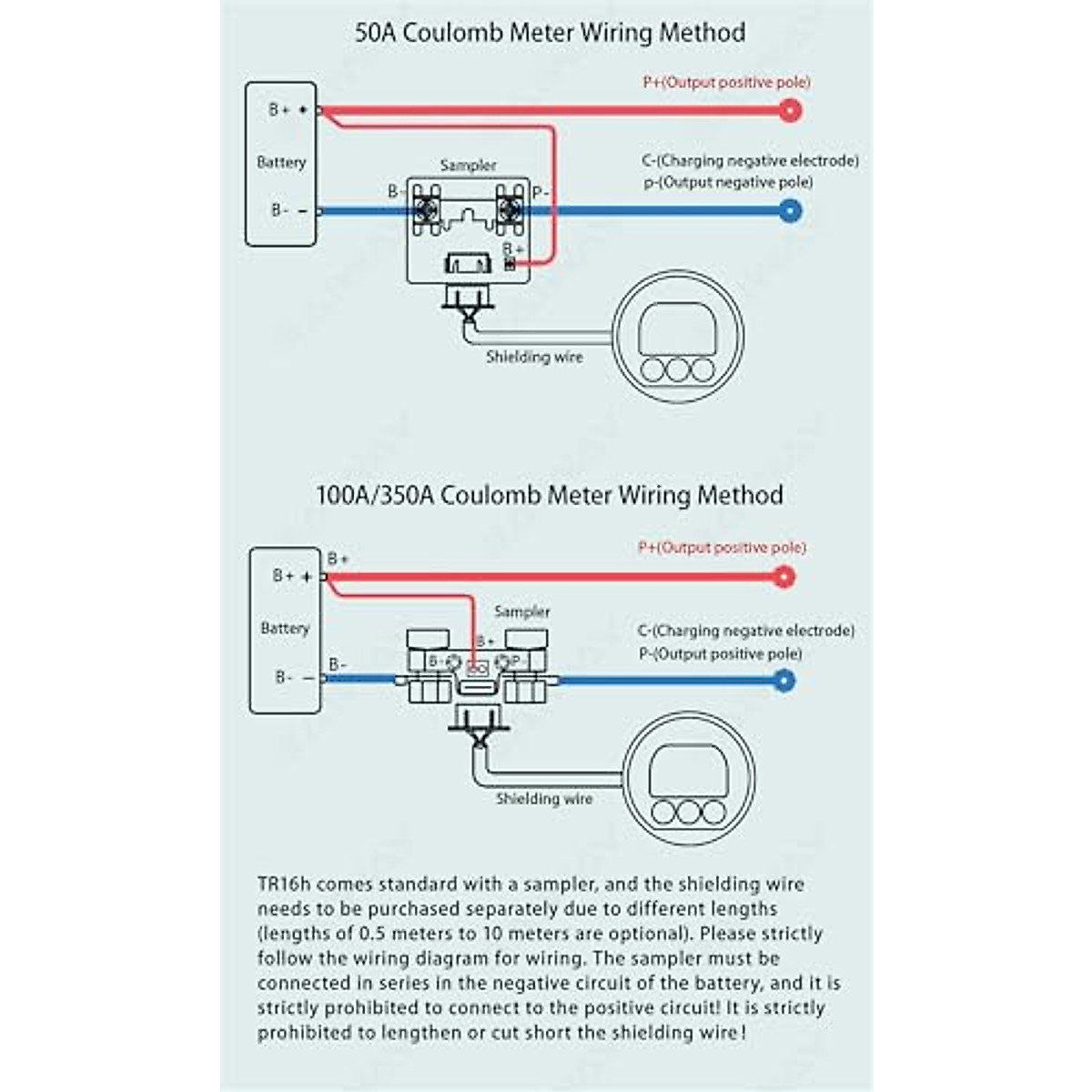 AiLi Voltmeter Ammeter Voltage Current Meter Voltmeter Ammeter 100V 350A Caravan RV Motorhome 999 AH