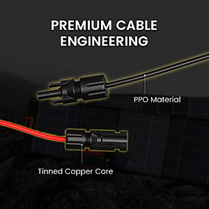 Nurzviy SolarEpoch 3-in-1 Solar Panel Connector Extension Cable Splitter, Compatible with Anderson Connector DC 8mm Adapter XT60 Female Connector