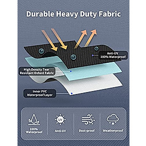 YISSVIC Patio Furniture Covers 96x64x40 inch Outdoor Furniture Covers Waterproof Windproof Anti-UV Rectangular Fits for 6-12 Seats