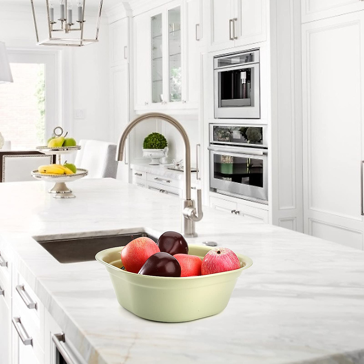 Peohud 6 Pack Plastic Wash Basin, 8 Quart Stackable Camping Wash Basin Tub, Square Vegetable Fruit Wash Pan for Home Kitchen Outdoor Indoor, 12" L x 12" W x 4.5" H