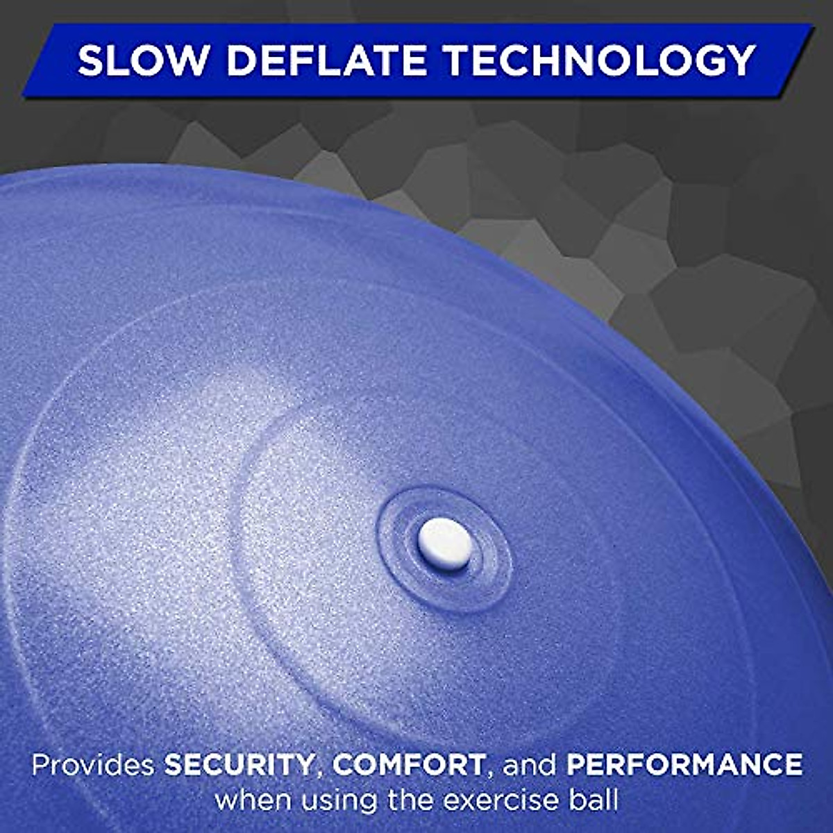 THERABAND Exercise Ball, Professional Series Stability Ball with 75 cm Diameter for Athletes 6'2" to 6'8" Tall, Slow Deflate Fitness Ball for Improved Posture, Balance, Yoga, Pilates, Core, Blue
