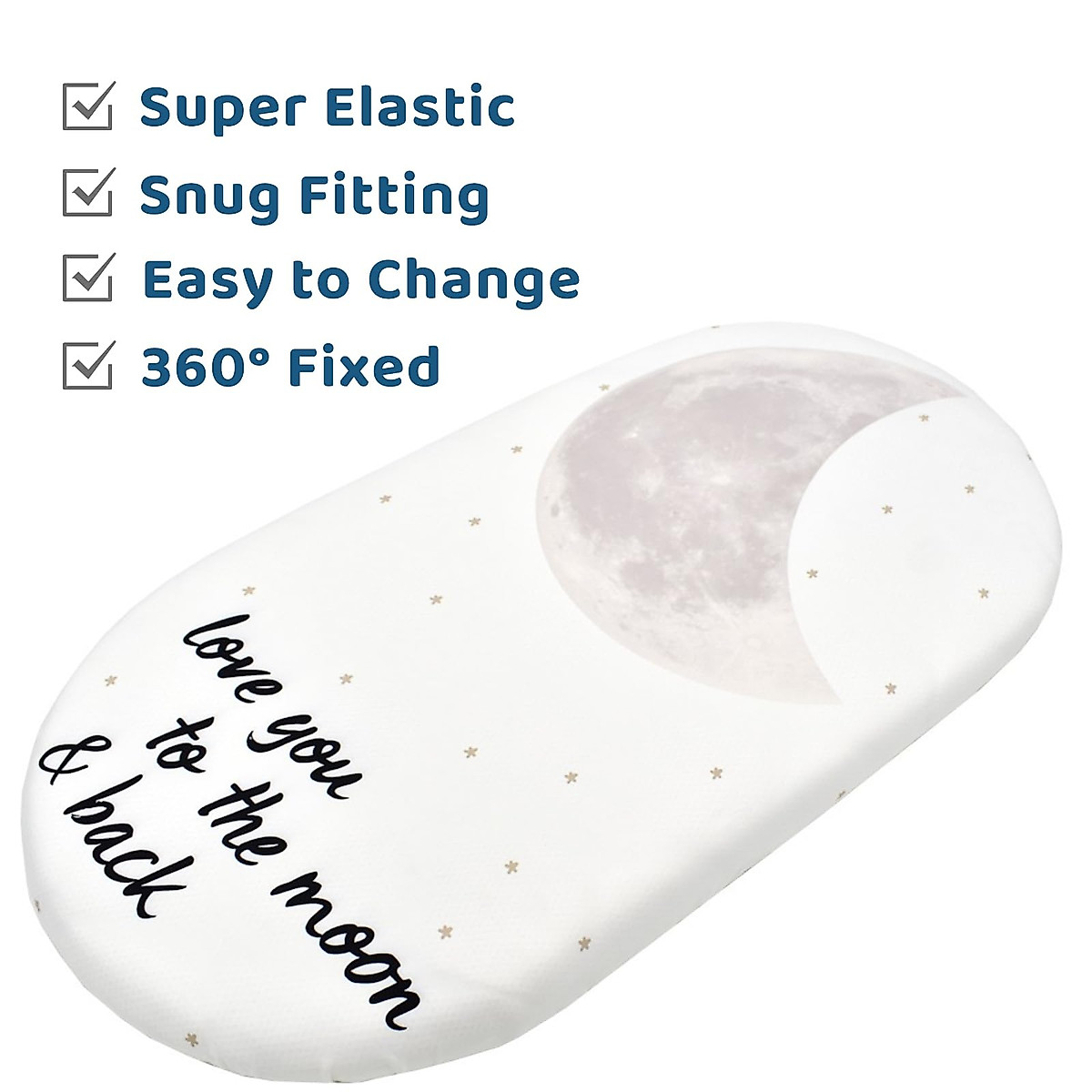 Petyoung Stretch Baby Bassinet Sheet, Toddler Ultra Soft Sheets for Bassinet Pad/Mattress for Boys Girls